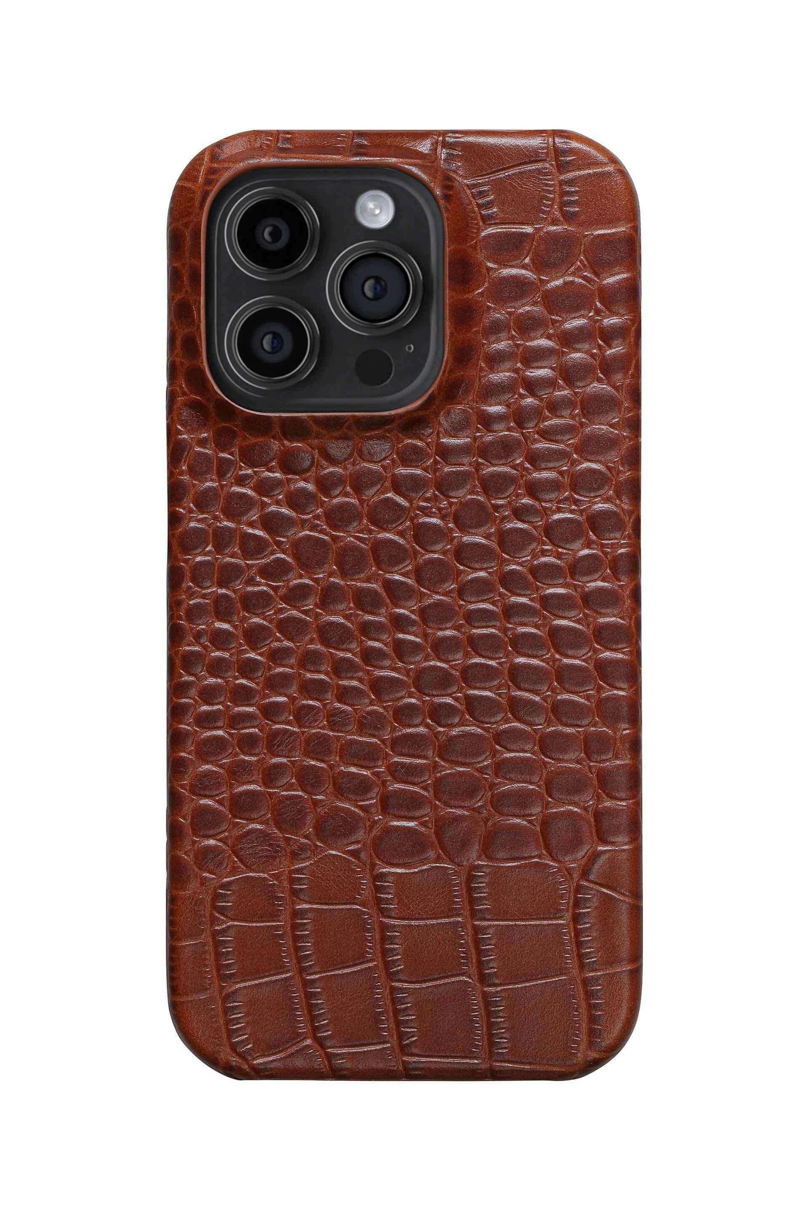 iPhone 12 Pro Crocodile Leather Case with MagSafe - Light Brown – Caipex