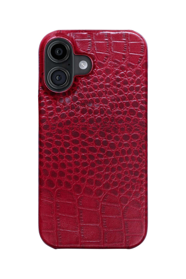 iPhone 16 Plus Crocodile Leather Case with MagSafe - Red – Caipex