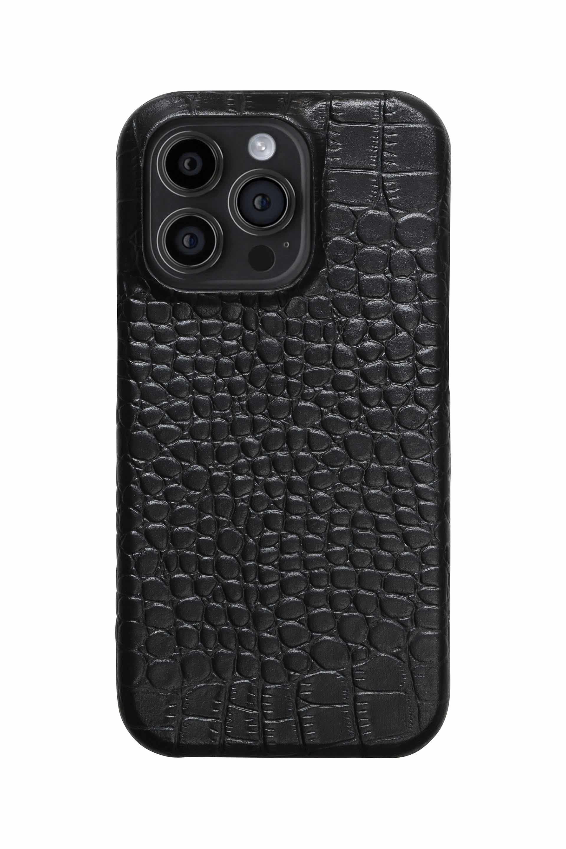 iPhone 16 Pro Crocodile Leather Case with MagSafe - Black – Caipex