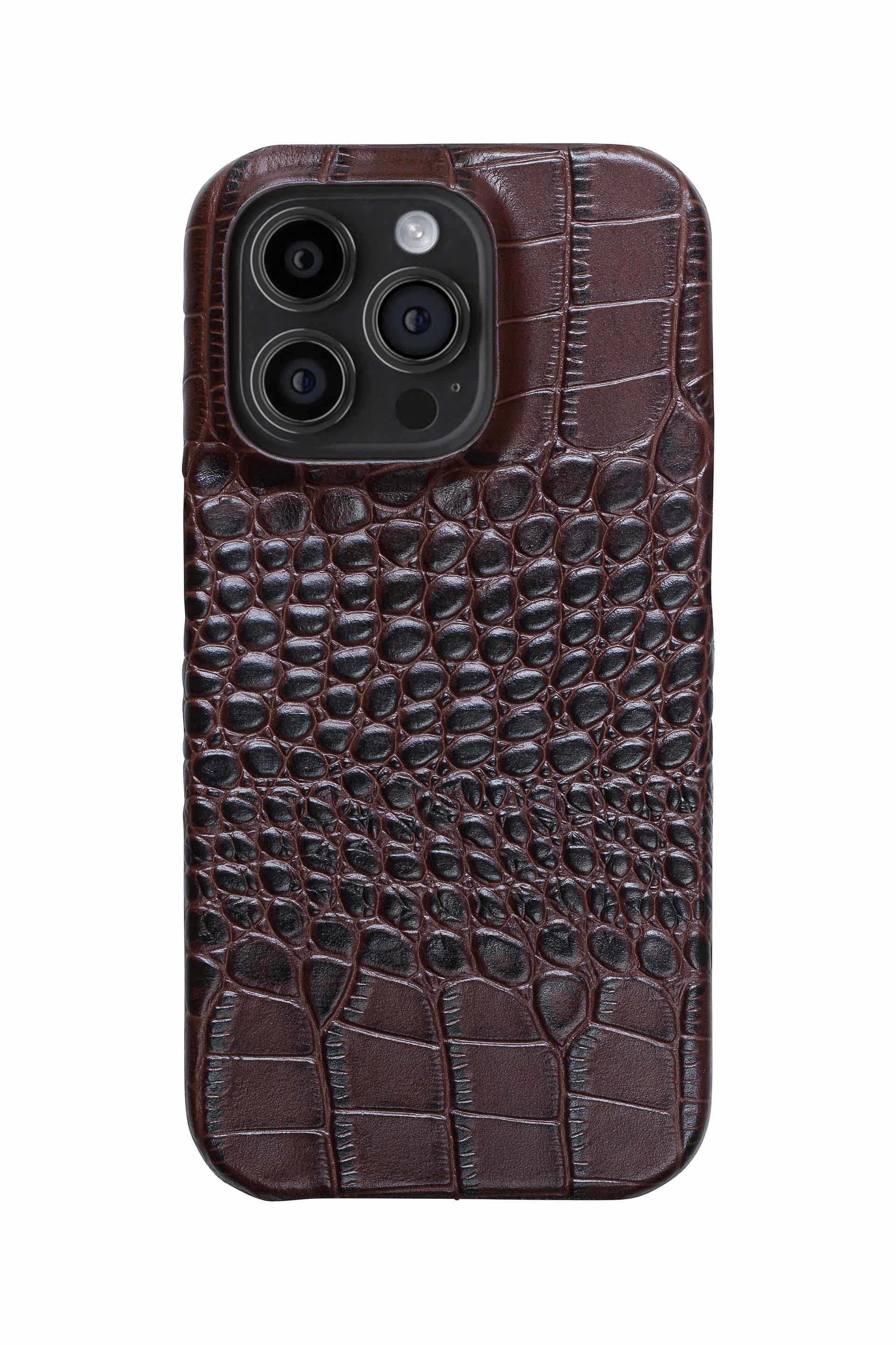 iPhone 16 Pro Crocodile Leather Case with MagSafe - Brown – Caipex
